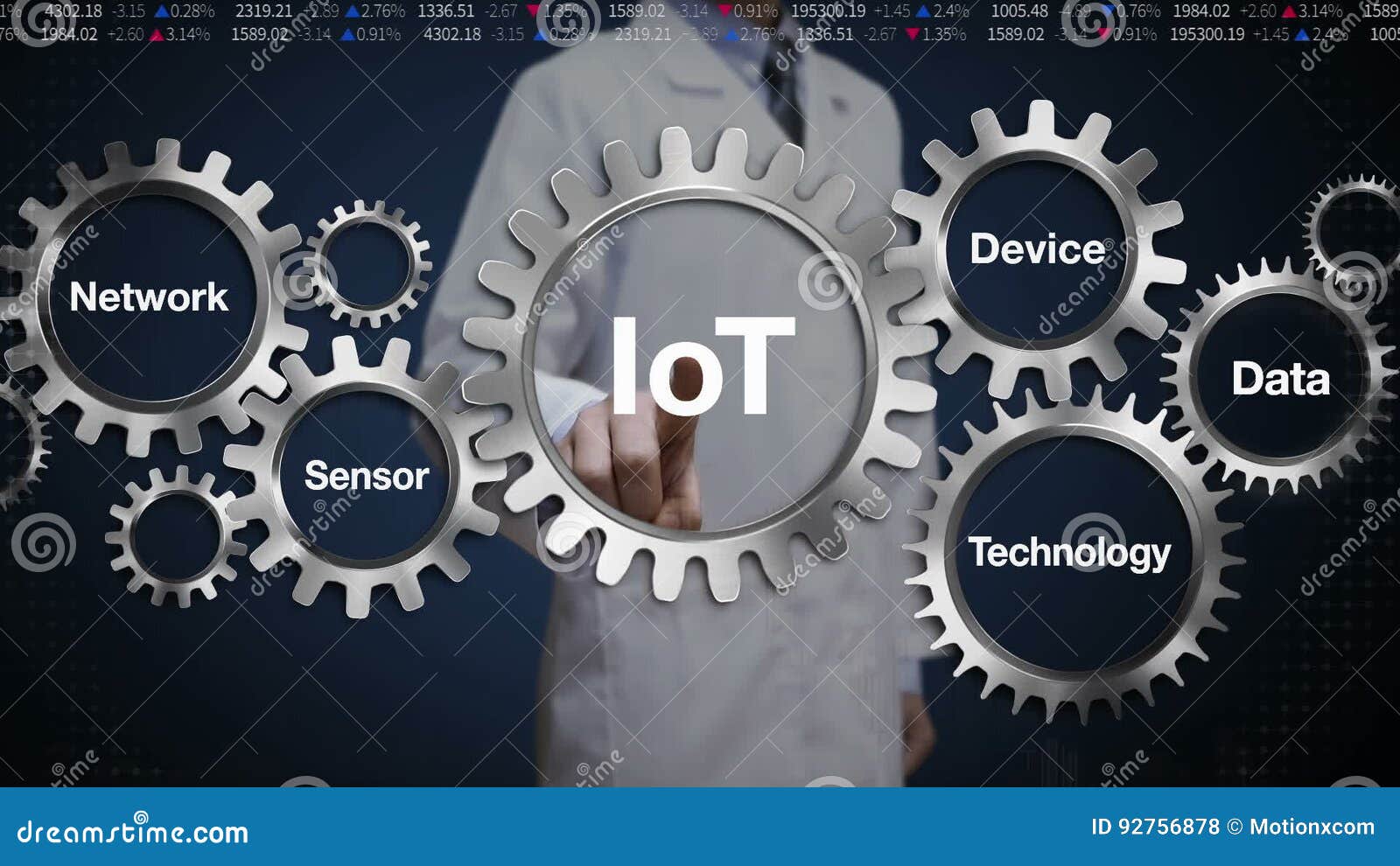 Scientist Touching Gears, a Makes Letters, `IOT` Stock Footage - Video ...