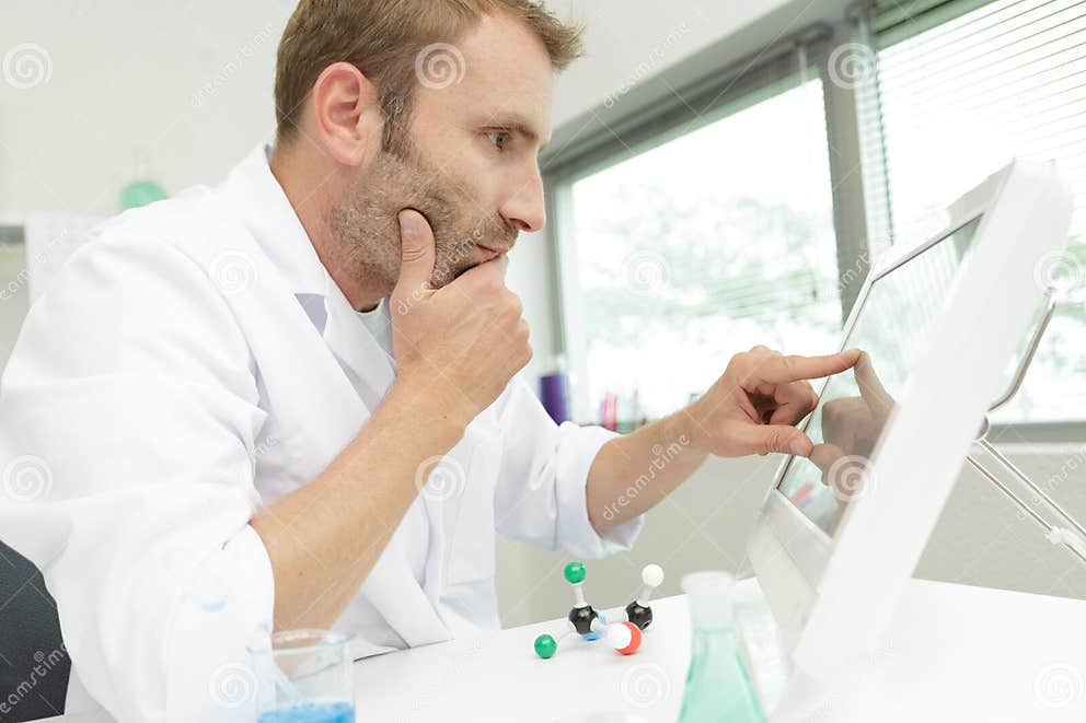 Scientist Using Computer in Laboratory Stock Image - Image of doctor ...