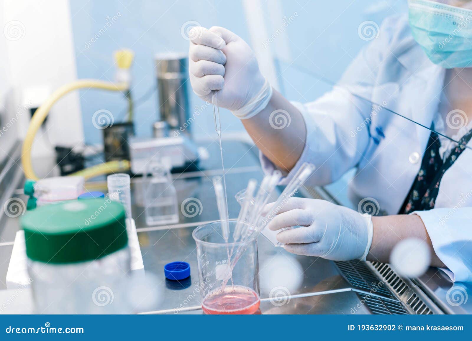 Scientist Using Dropper Pipette Transfer Sample Stock Photo - Image of ...