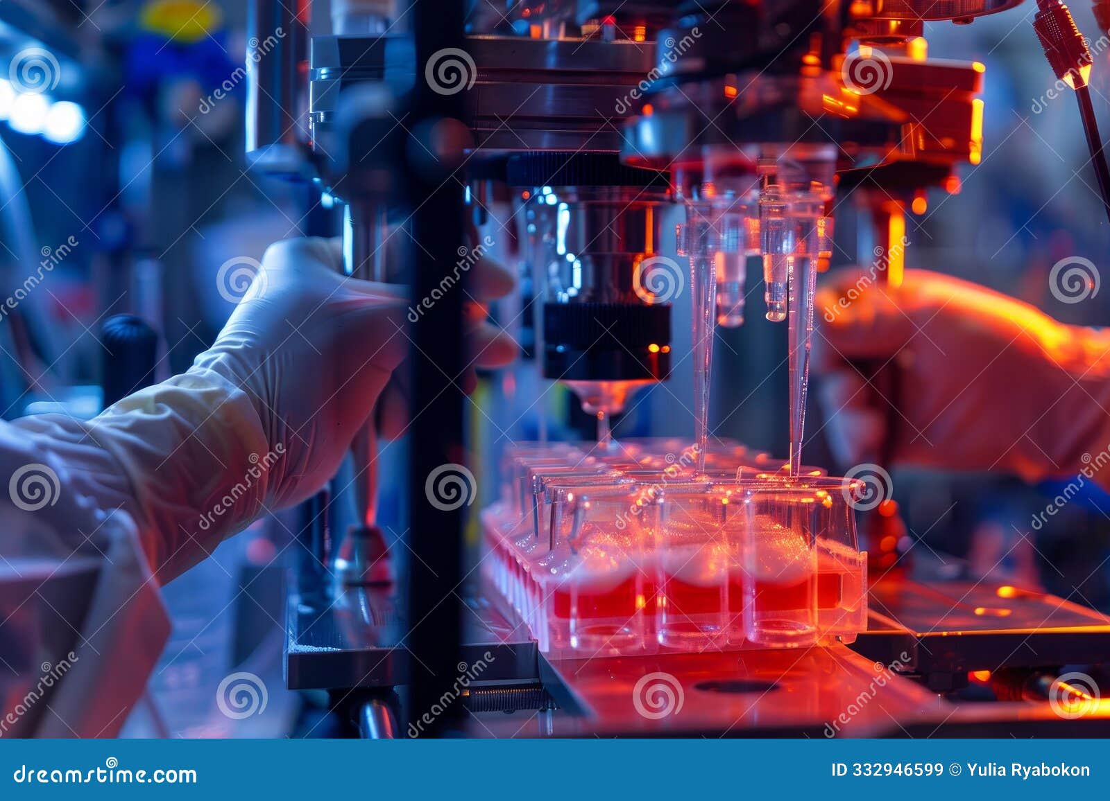 Scientist Using High Tech Equipment for Medical Analysis and Testing ...