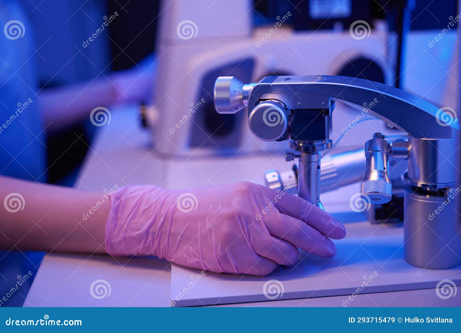 Scientist Using Micromanipulation Device in Laboratory Setting Stock ...