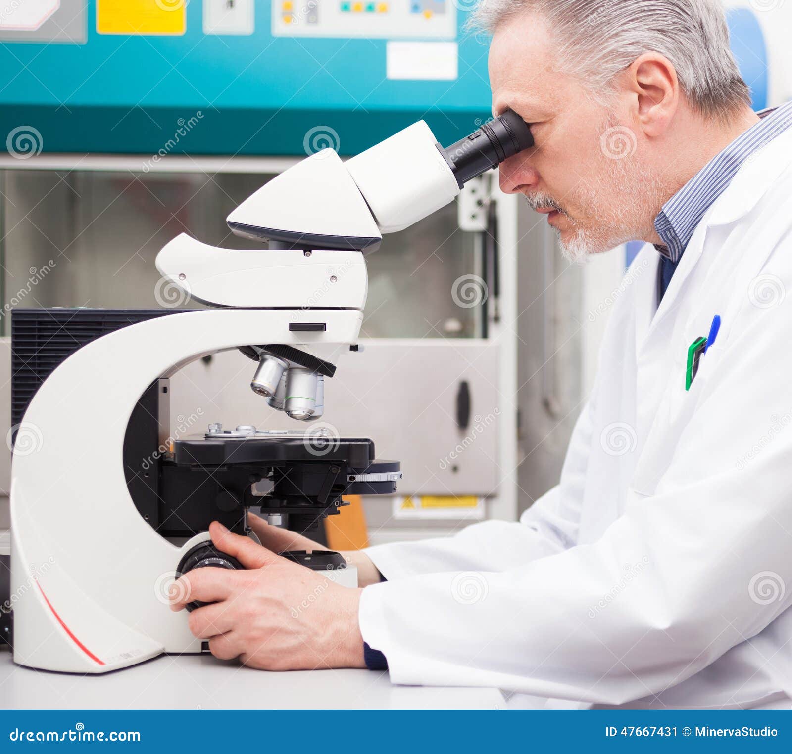 Scientist Using a Microscope Stock Image - Image of chemistry ...