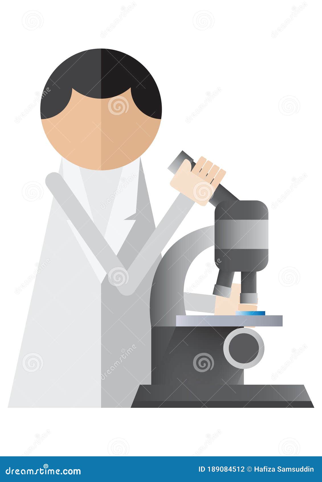 Scientist Using the Microscope. Vector Illustration Decorative Design ...