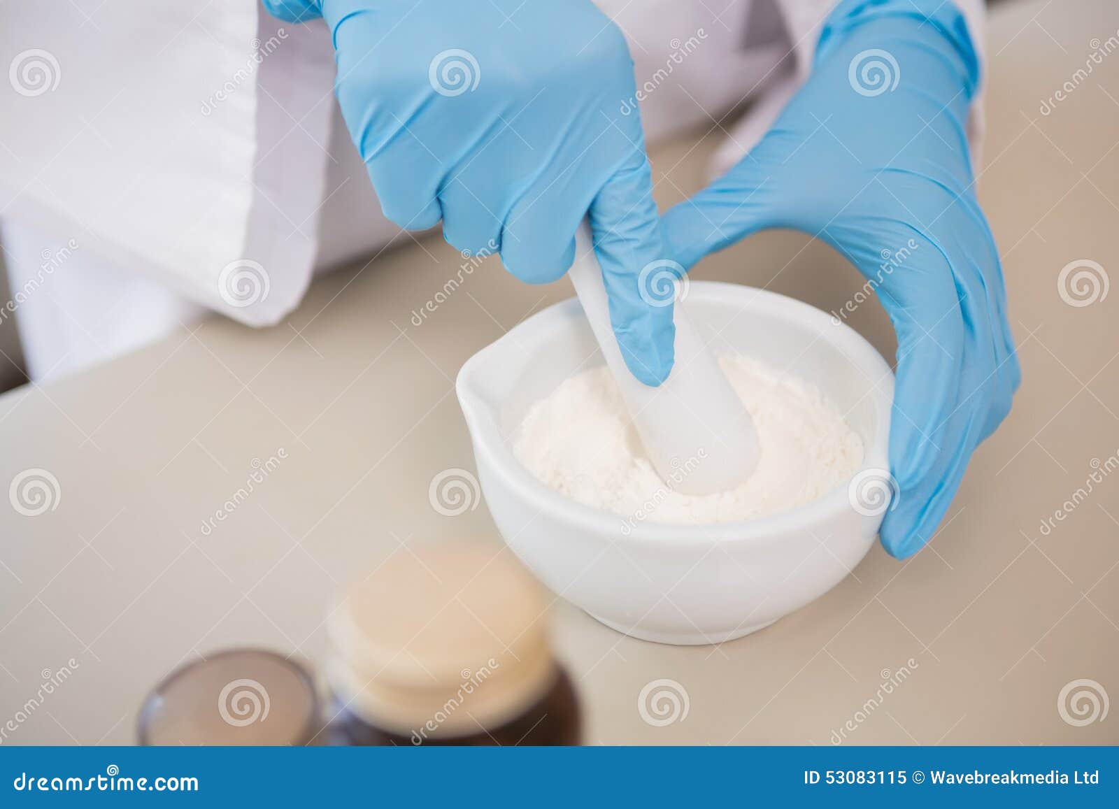 Scientist Using Pestle and Mortar Stock Image - Image of preparation ...