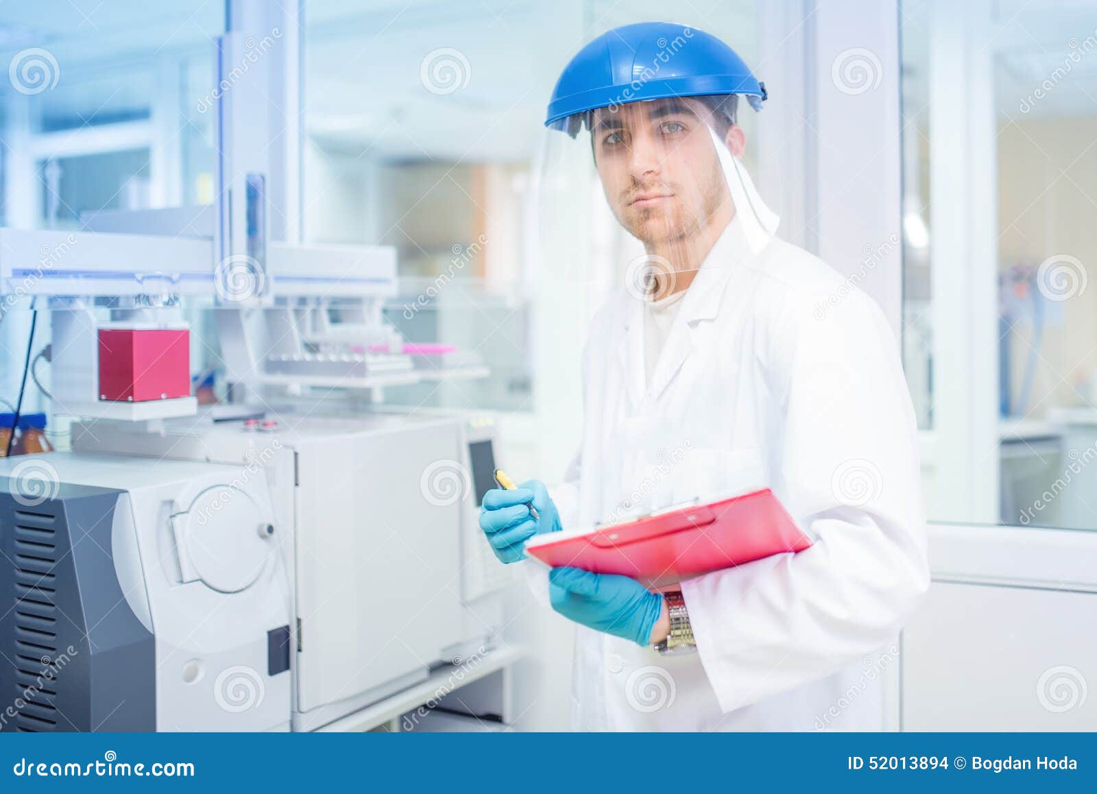 Man Using Protective Gloves Painting A Grey Wall With Spray Paint Gun ...