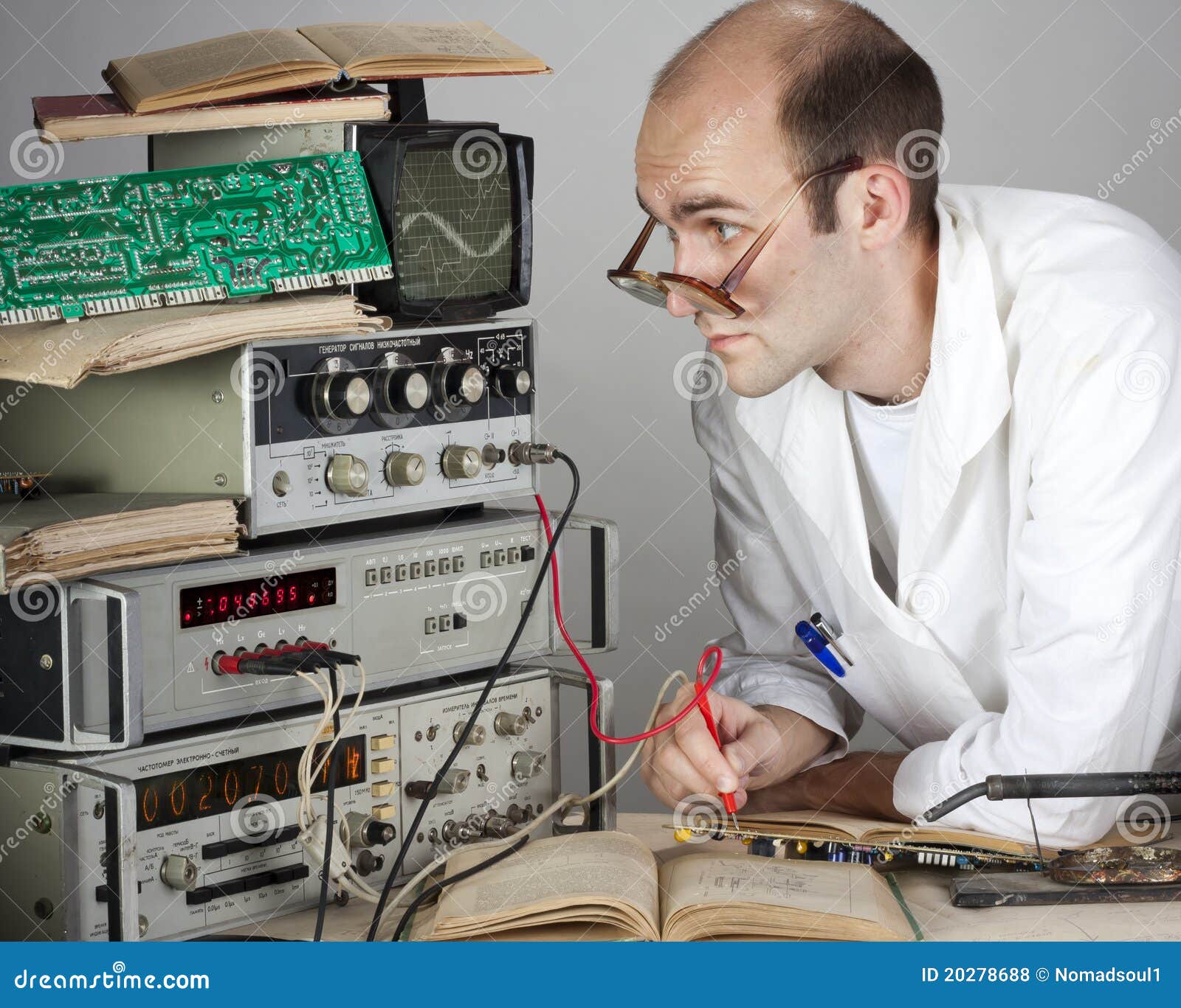 Scientist at Vintage Laboratory Stock Photo - Image of laboratory ...