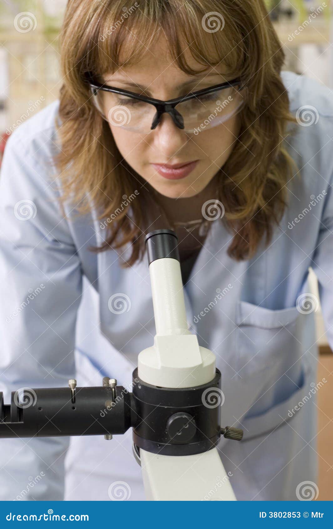Scientist Watching in a Microscope Stock Image - Image of demonstration ...