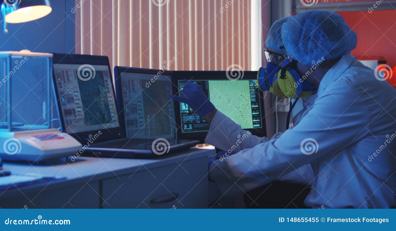 Scientist Watching Monitor and Analyzing Stock Image - Image of ...