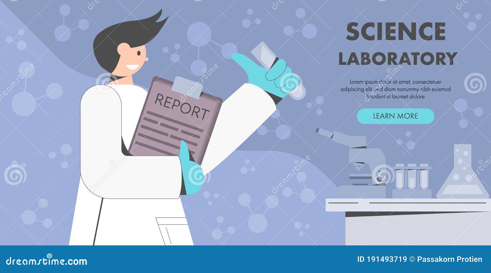 Scientist Holding Research Report. Stock Vector - Illustration of male ...