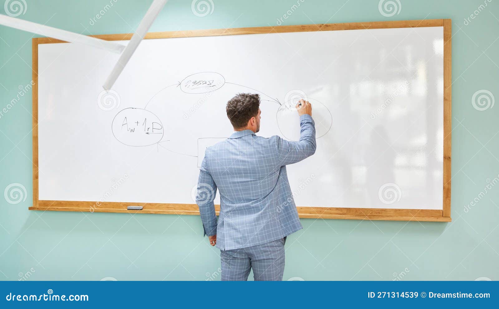 Scientist at the Whiteboard in a Lecture Stock Image - Image of meeting ...