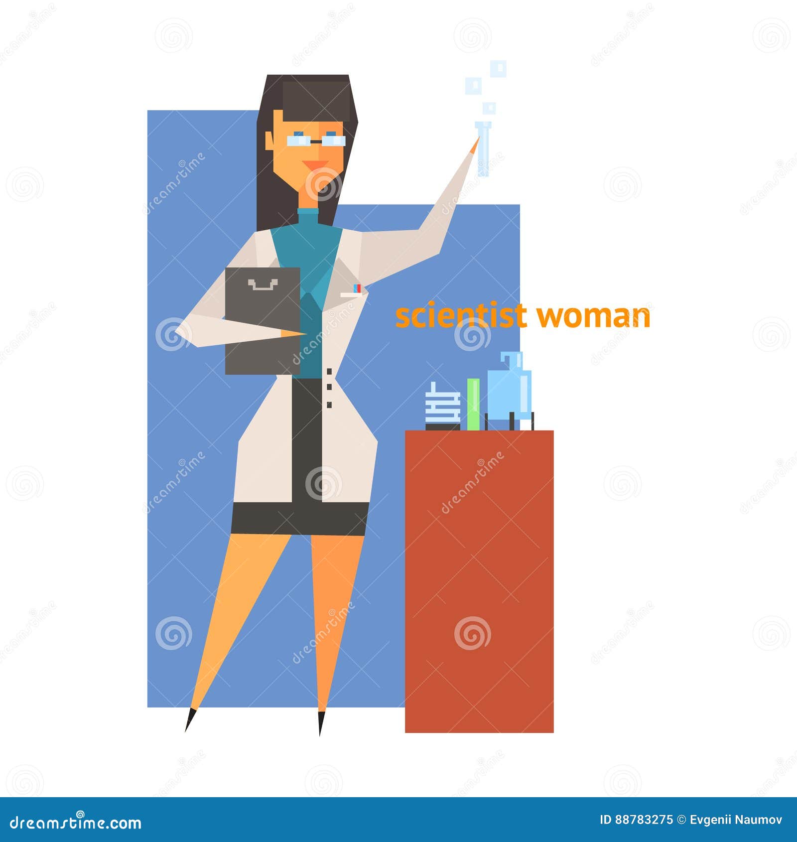 Scientist Woman Abstract Figure Stock Vector - Illustration of graphic ...