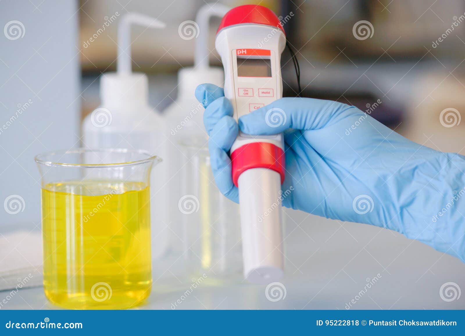 Scientist Use PH Meter In Laboratory At Food Factory For Control And ...