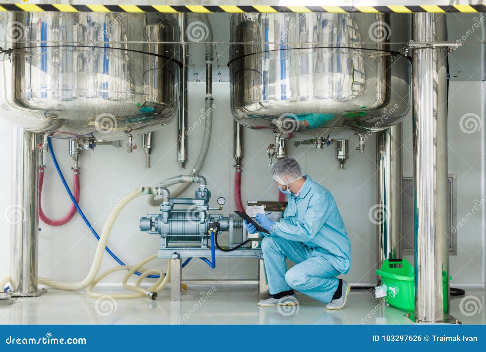 Scientist Work with High-pressure Tanks Stock Photo - Image of checking ...