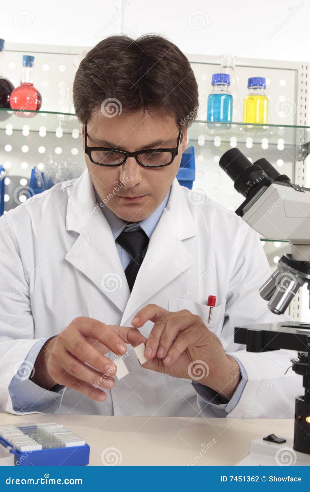 Scientist at Work in a Laboratory Stock Photo - Image of sitting ...