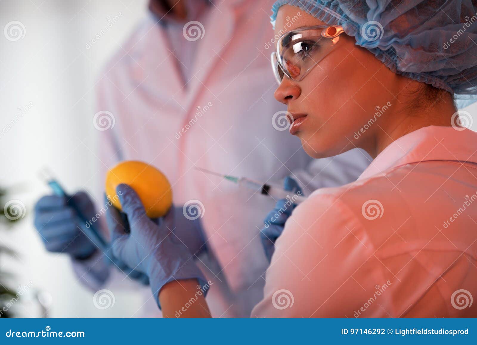 Scientist during Work at Modern Biological Laboratory Stock Photo ...