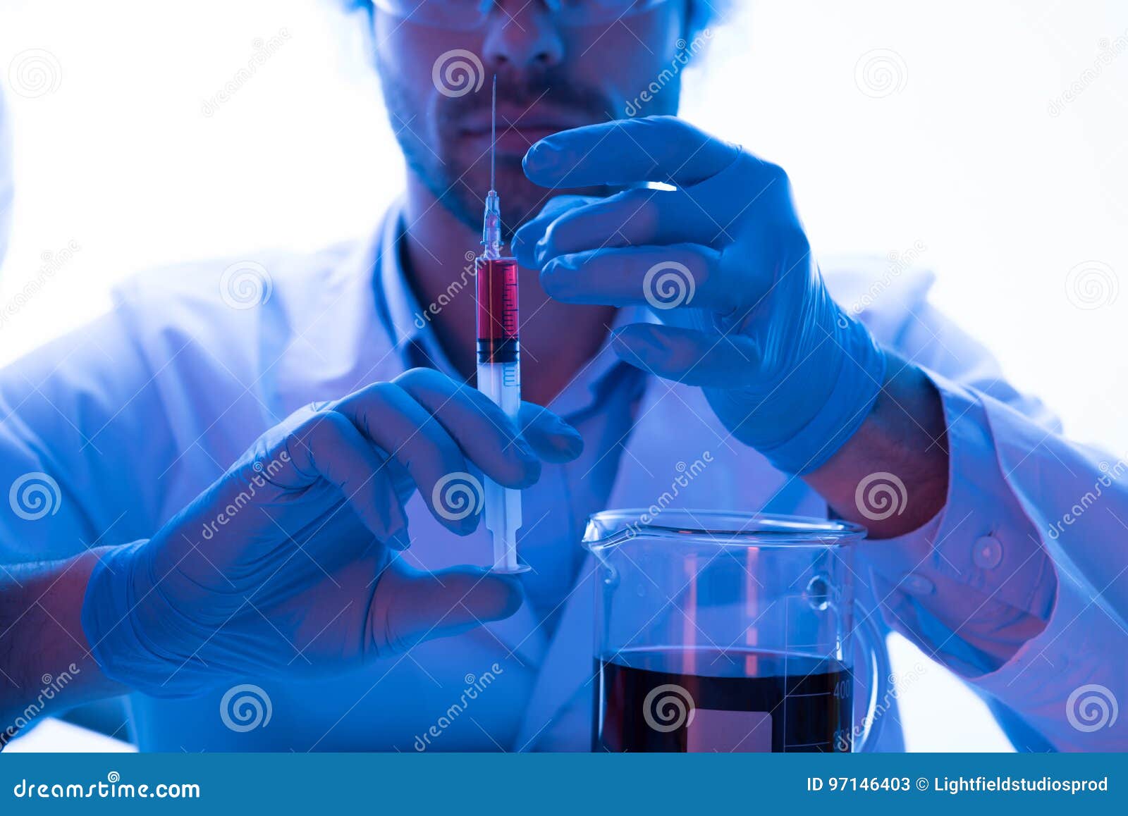 Scientist during Work at Modern Biological Laboratory Stock Image ...