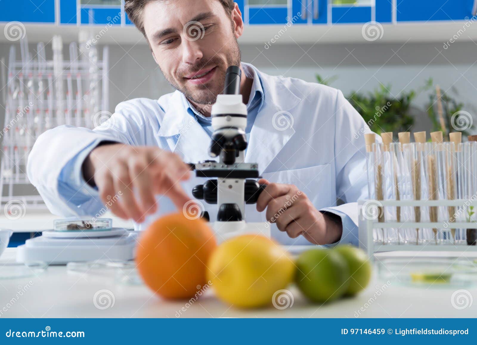 Scientist during Work at Modern Biological Laboratory Stock Image ...