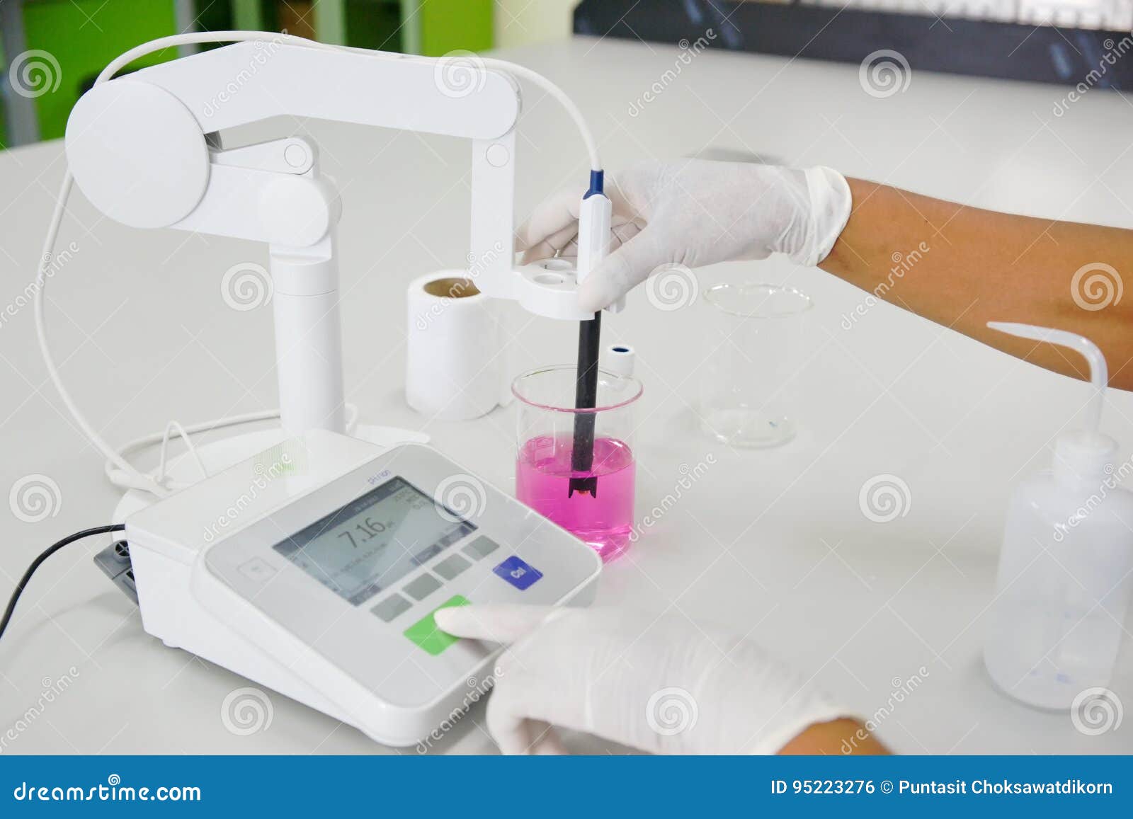 The Scientist Work at PH Meter Stock Photo - Image of analysis ...