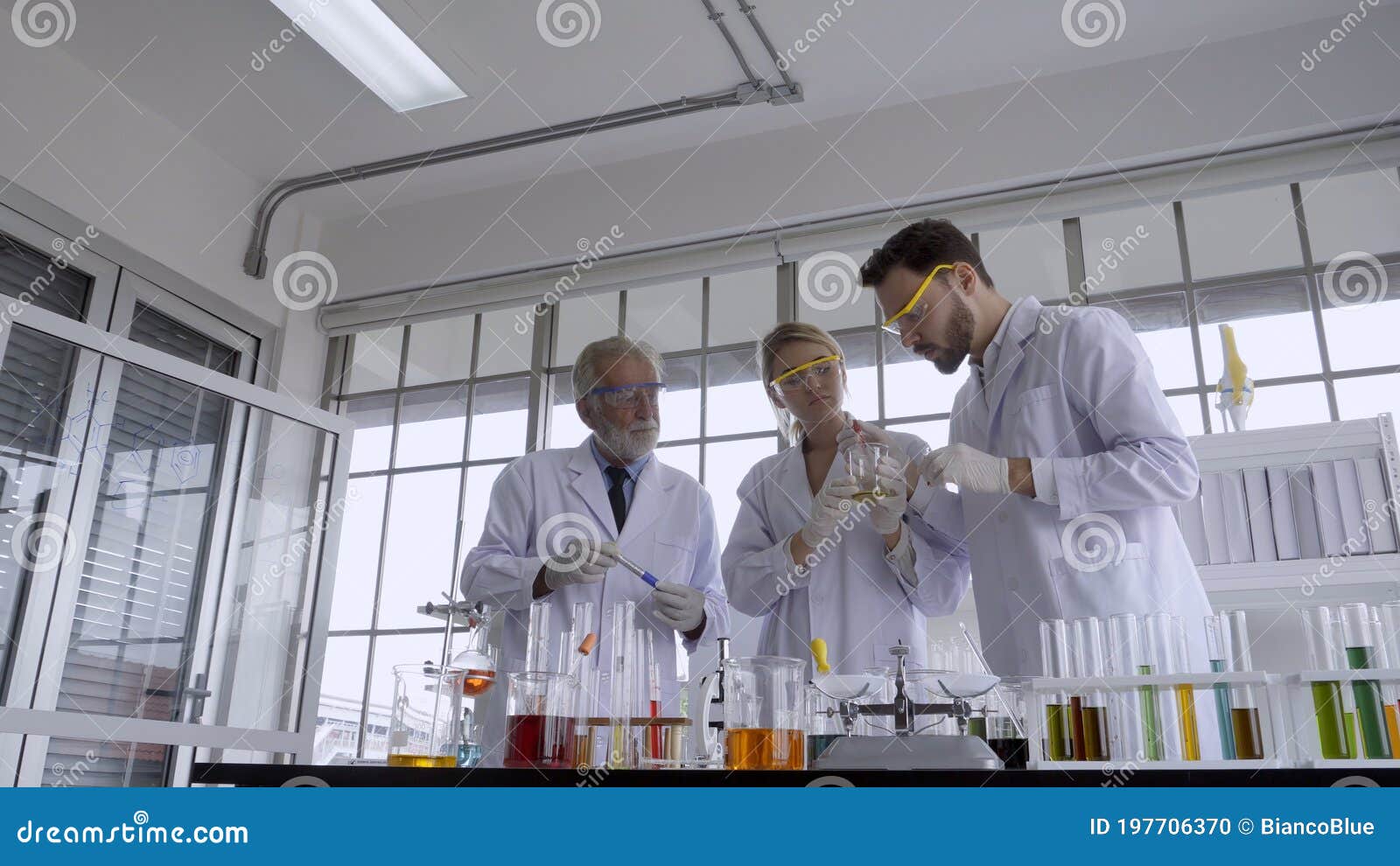 Scientist Work with Science Equipment in Laboratory. Scientific ...