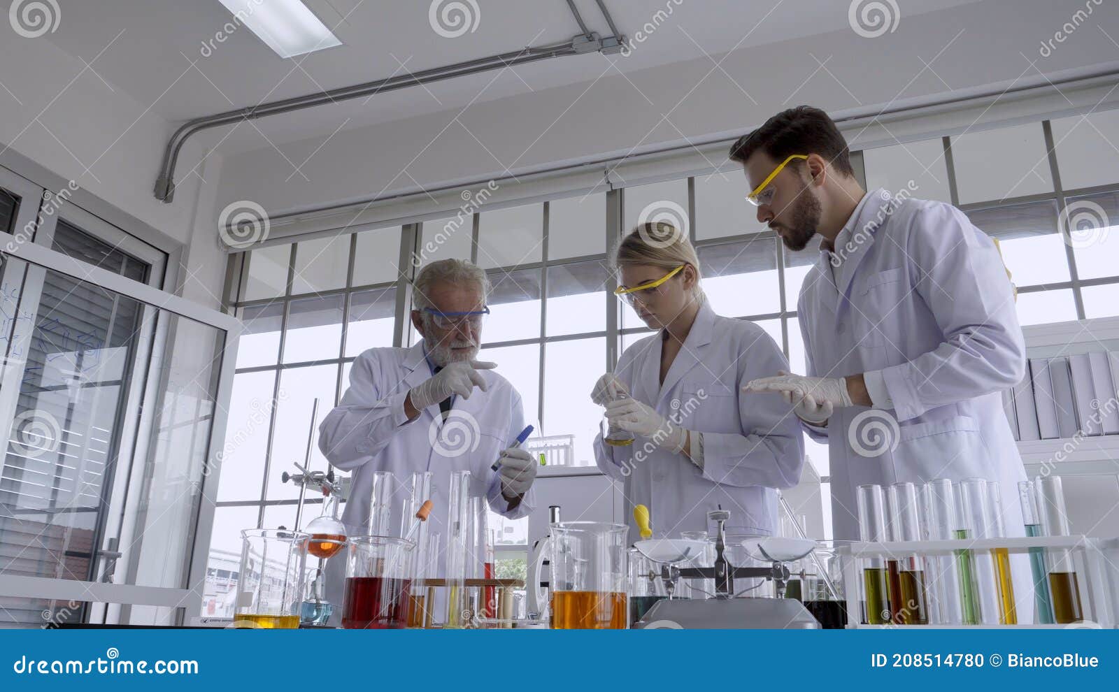 Scientist Work with Science Equipment in Laboratory. Scientific ...