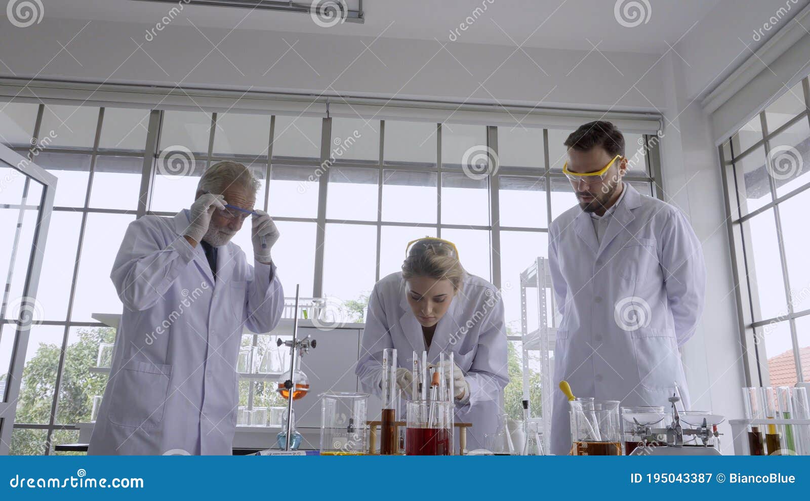 Scientist Work with Science Equipment in Laboratory. Scientific ...
