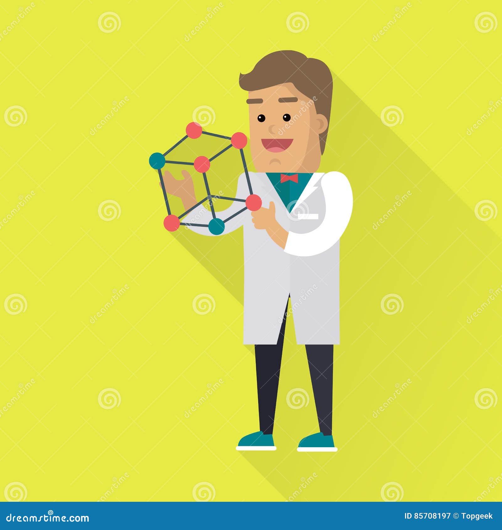 Scientist at Work Vector Flat Style Illustration Stock Vector ...