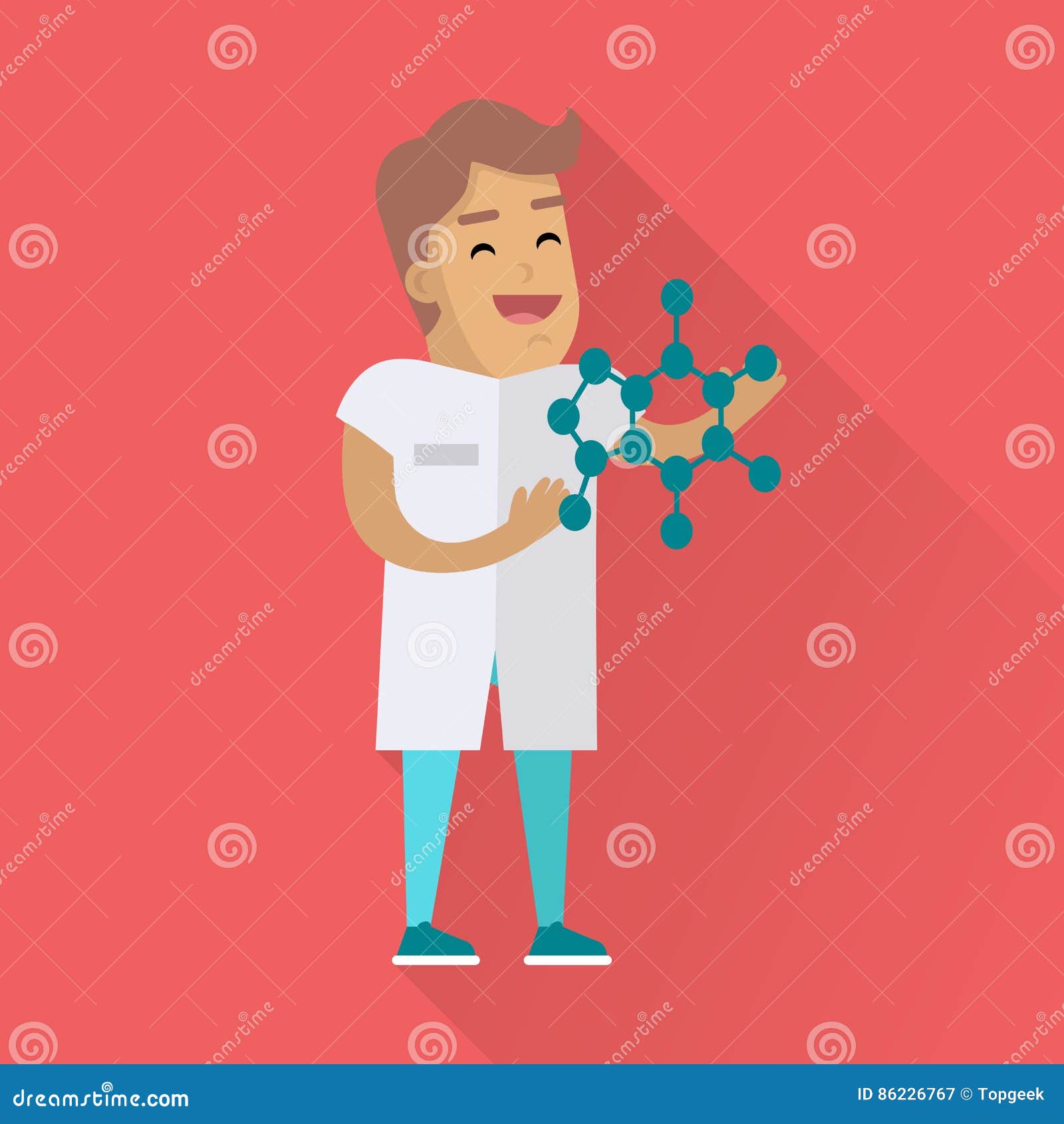 Scientist at Work Vector Flat Style Illustration Stock Vector ...