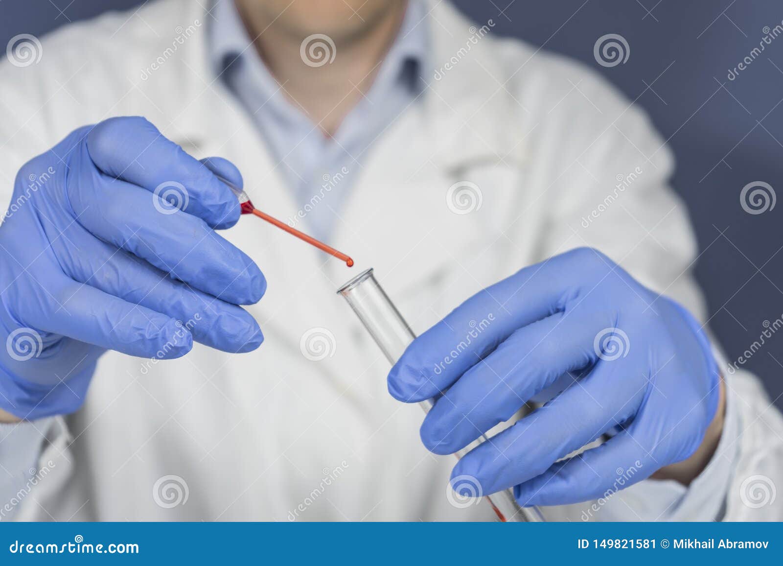 Scientist Working with Blood Sample in Laboratory Stock Image - Image ...