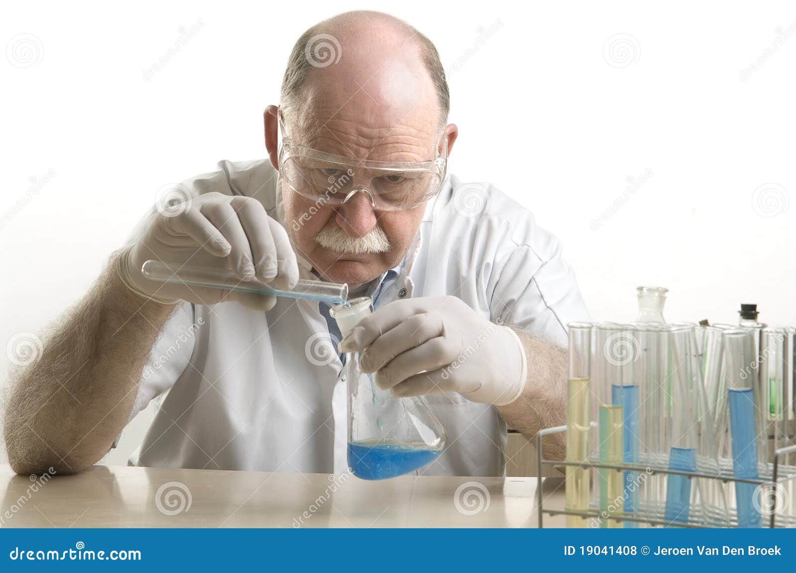 Scientist Working with Chemicals Stock Photo - Image of physics, people ...