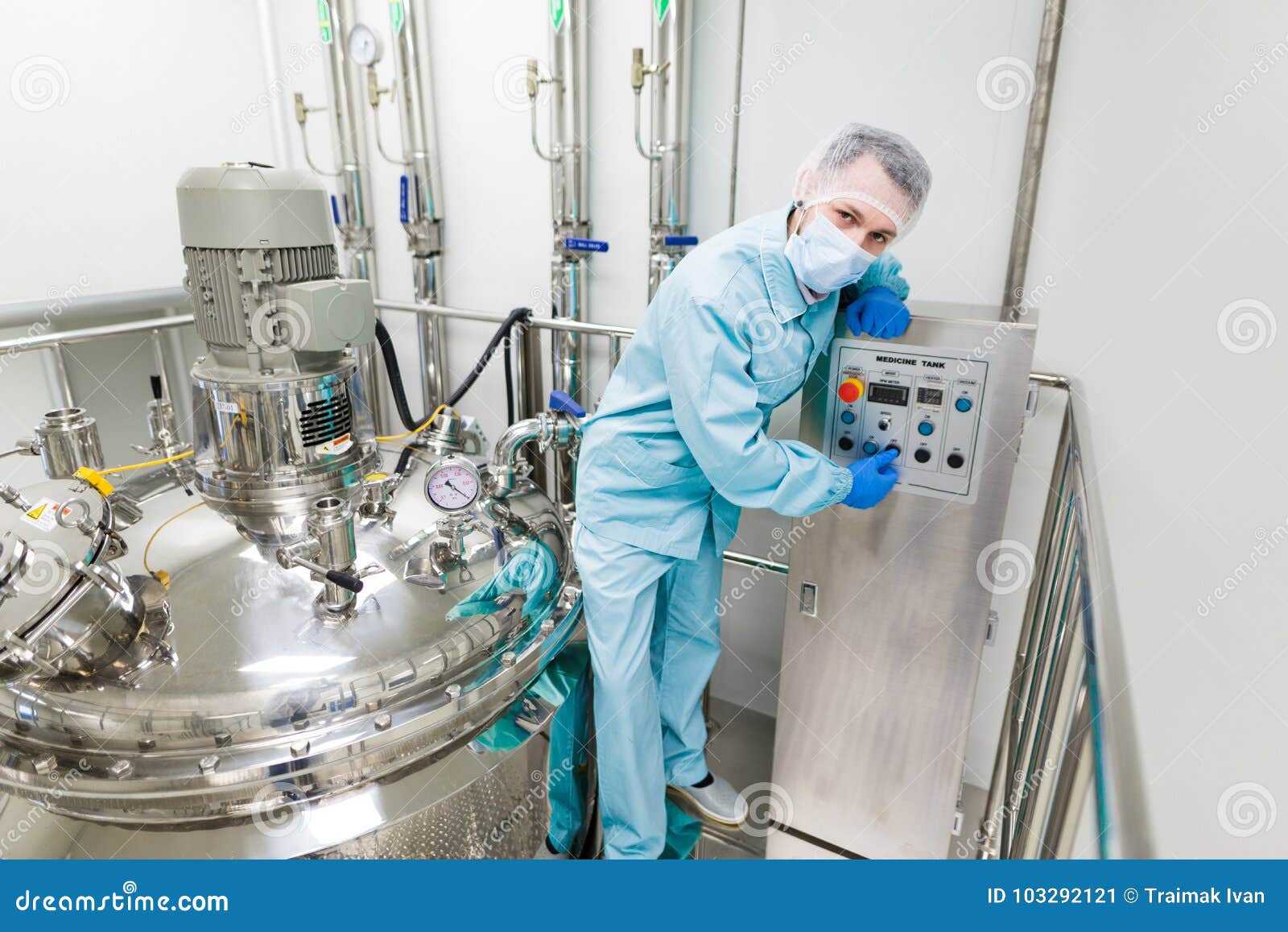 Scientist is Working with Control Panel Stock Image - Image of ...