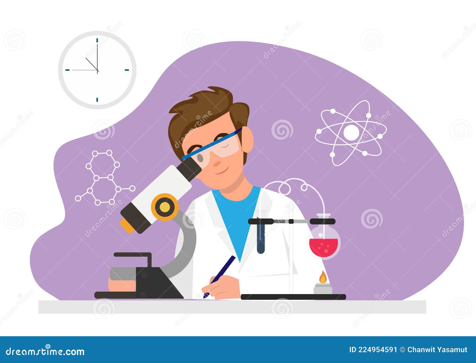Character Conducts Web Analytics Isometric Concept. Man With Control ...