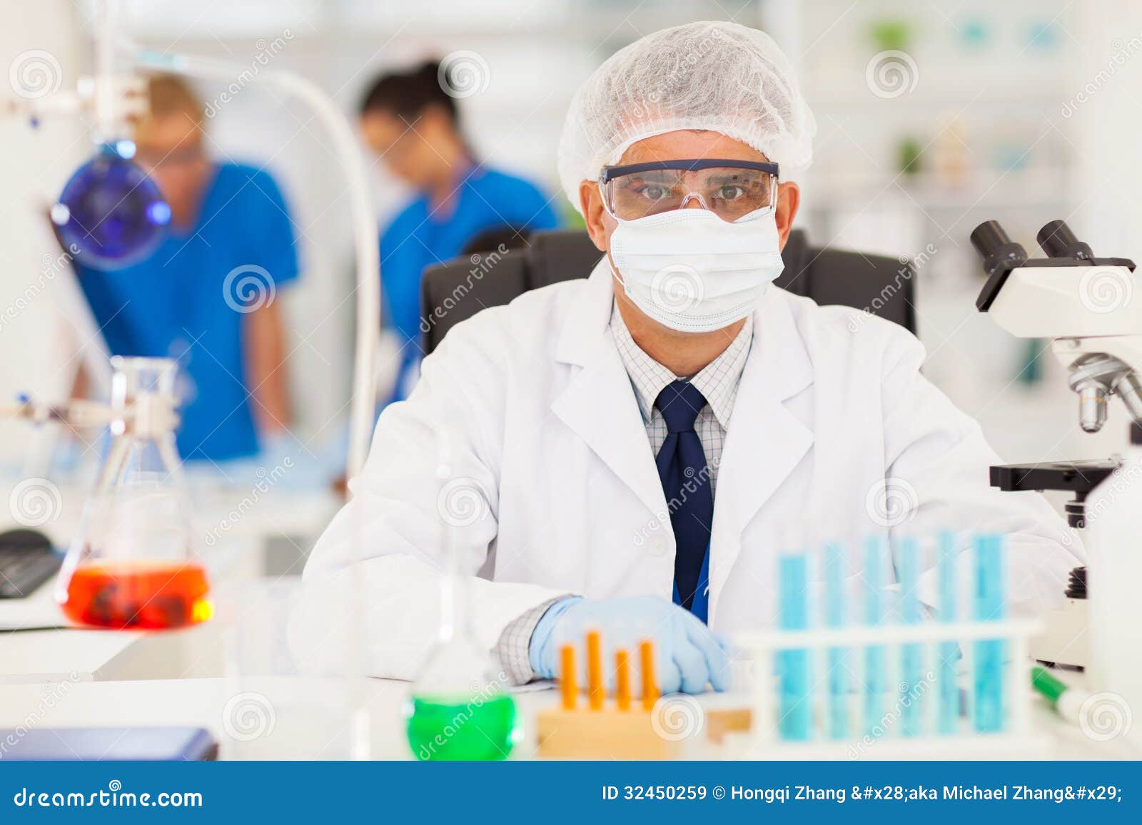 Scientist Working Laboratory Stock Image - Image of handsome, goggles ...