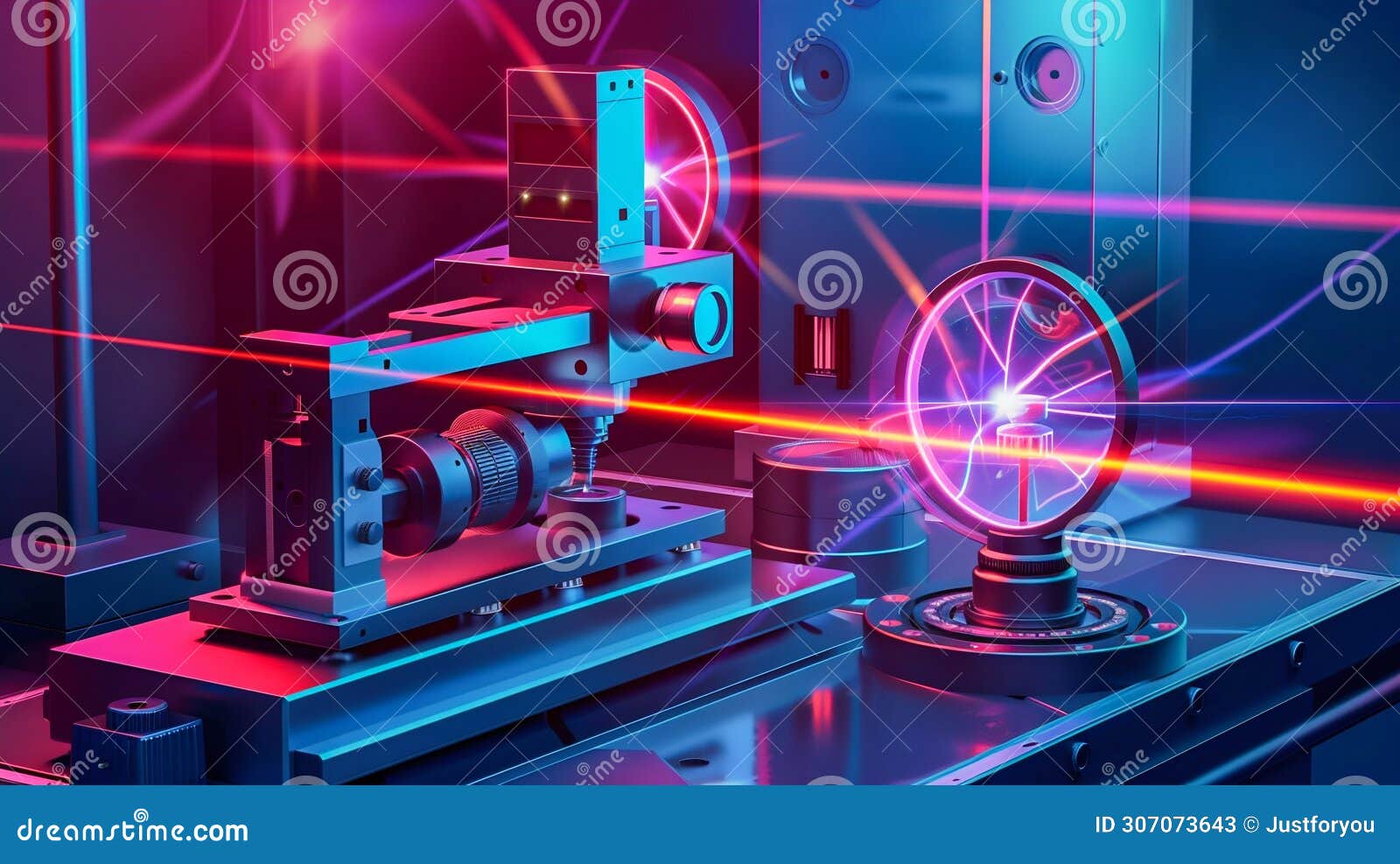 Scientist Working with Laser Technology in Modern Laboratory ...
