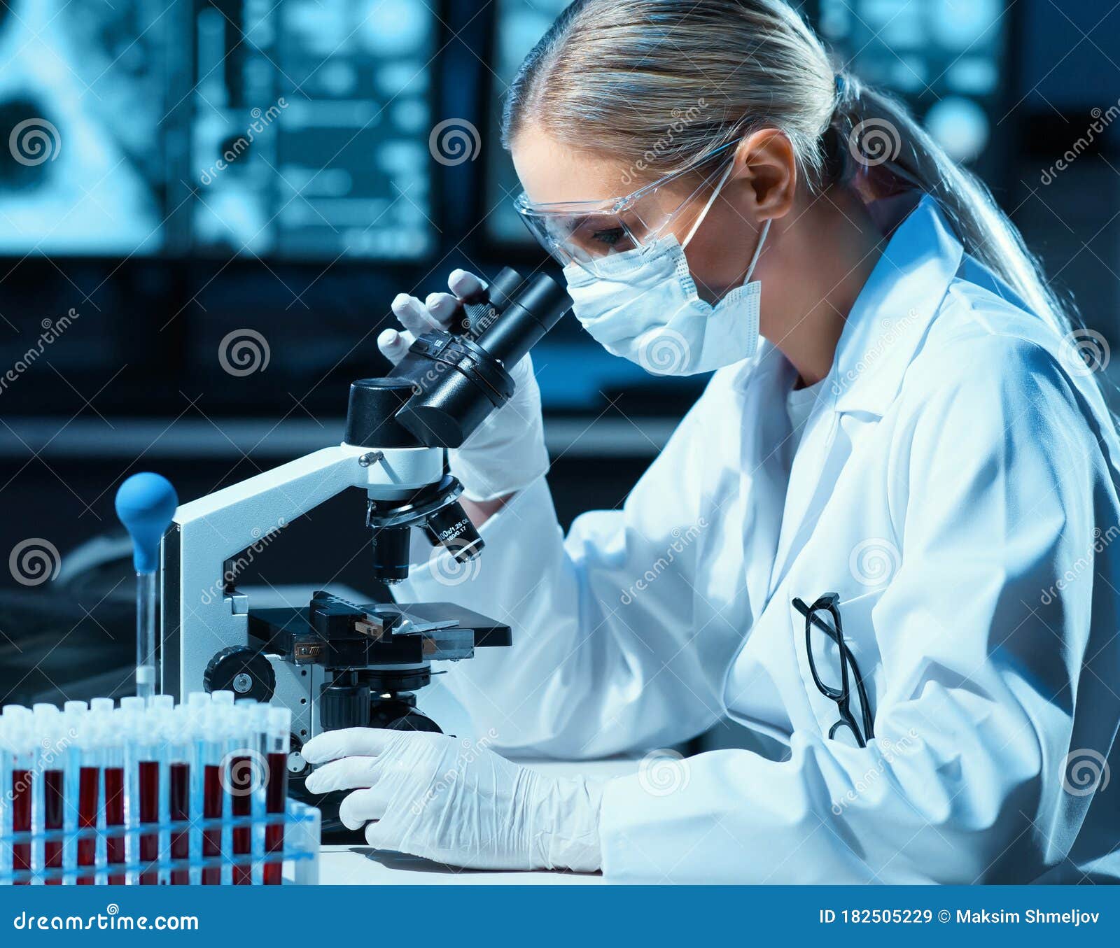 Scientist Working in Modern Lab. Doctor Making Microbiology Research ...
