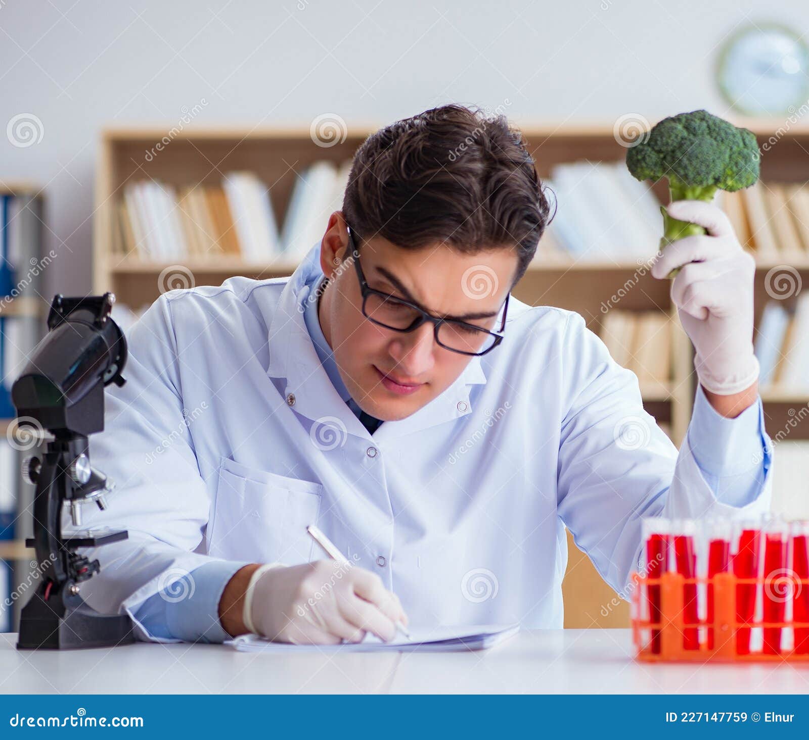 Scientist Working on Organic Fruits and Vegetables Stock Image - Image ...