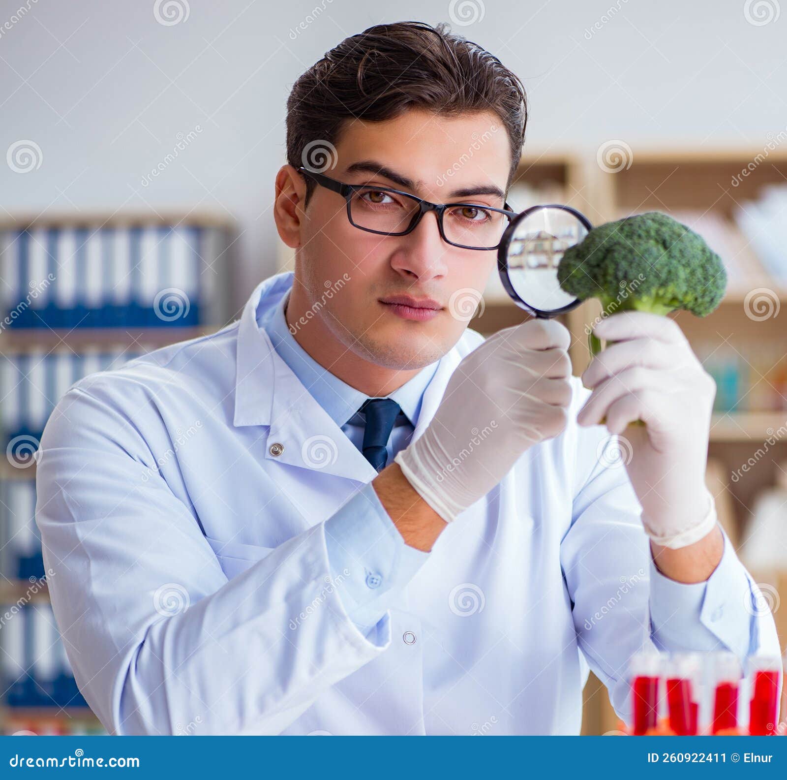 Scientist Working on Organic Fruits and Vegetables Stock Image - Image ...