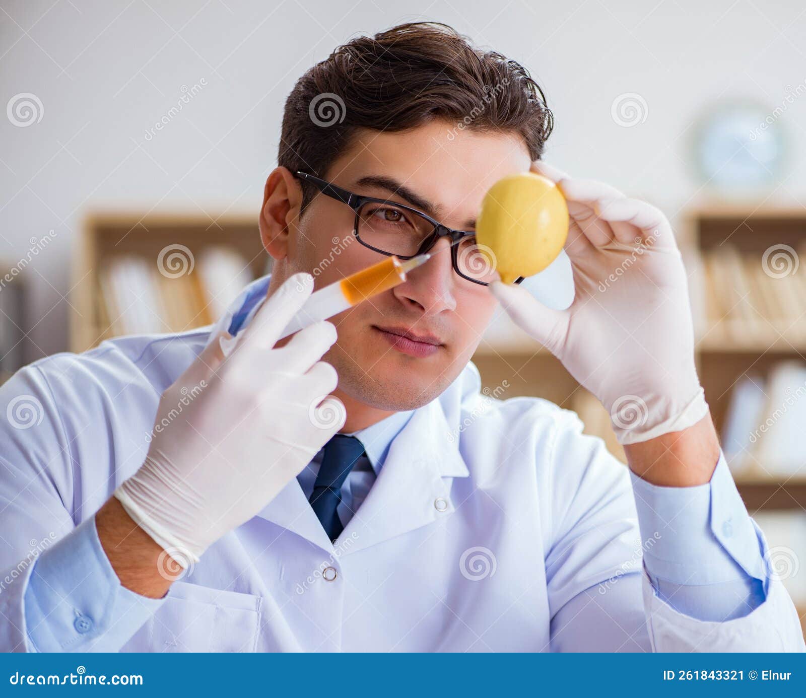 Scientist Working on Organic Fruits and Vegetables Stock Image - Image ...