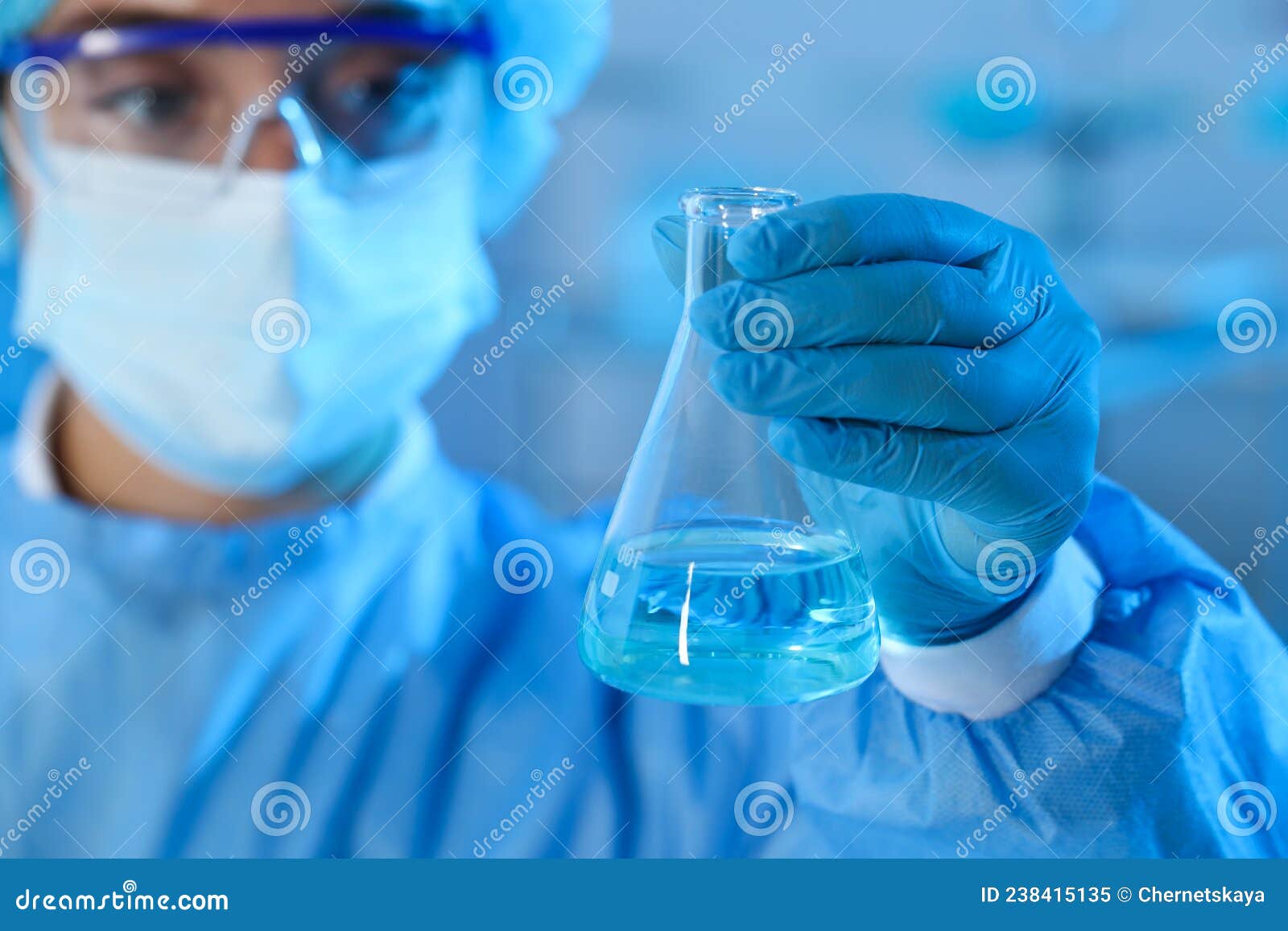 Scientist Working with Sample in Laboratory, Focus on Hand. Medical ...
