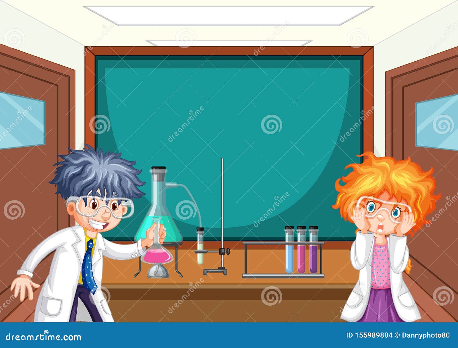 Scientist Working with Science Tools in Lab Stock Vector - Illustration ...