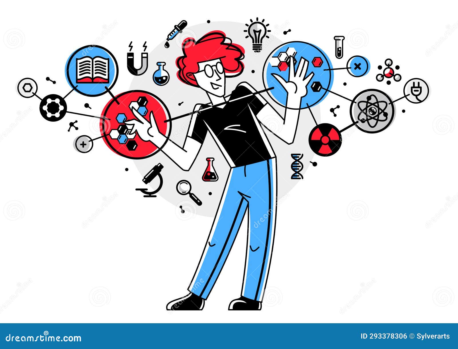 Scientist Working on Some Science Research or Invention, Discovering ...