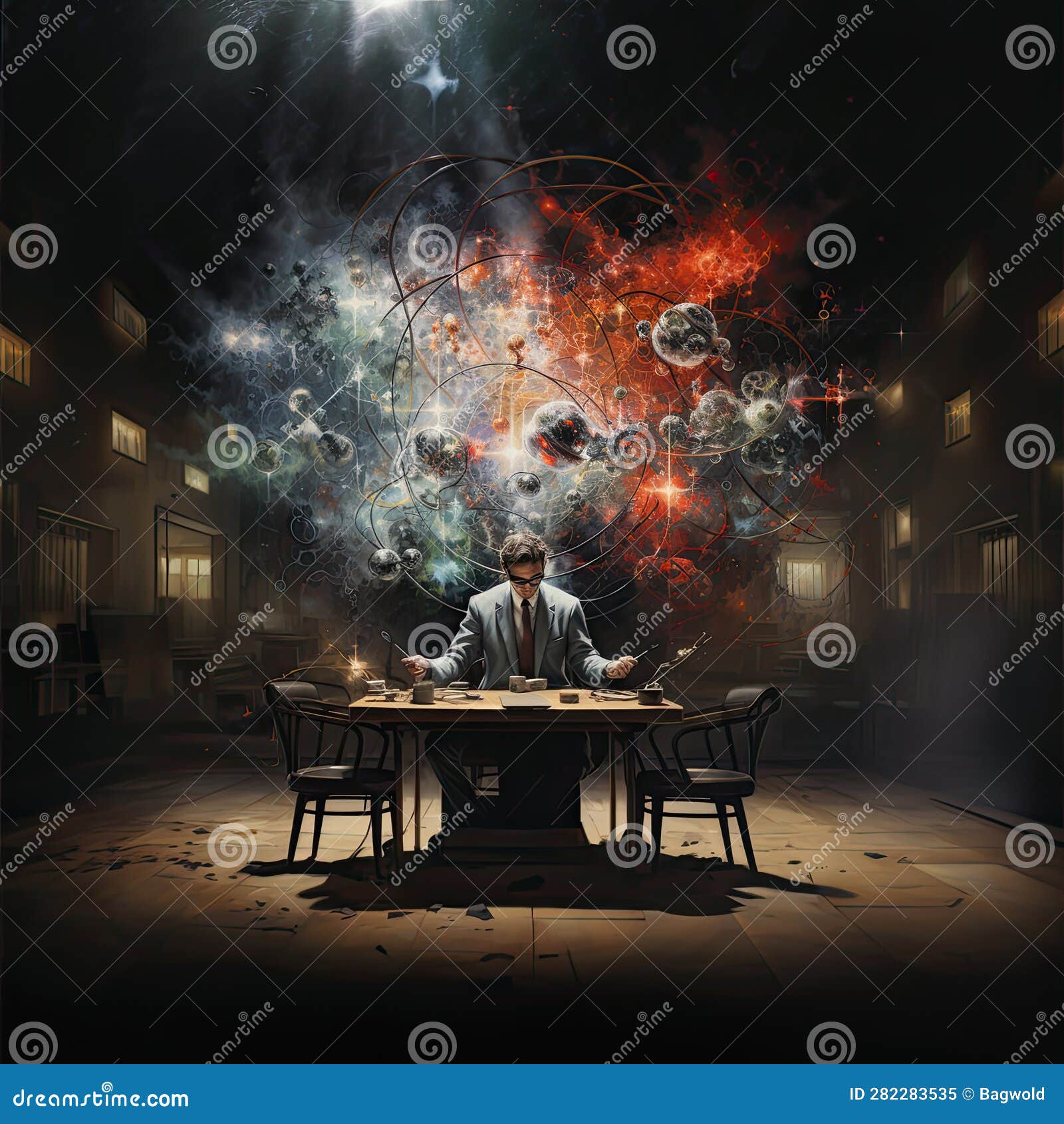 Splitting The Atom Quantum Physics Royalty-Free Illustration ...