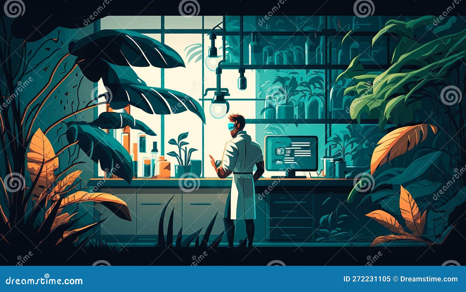 Scientist Working on a Virus in a Secret Laboratory. Generative AI ...