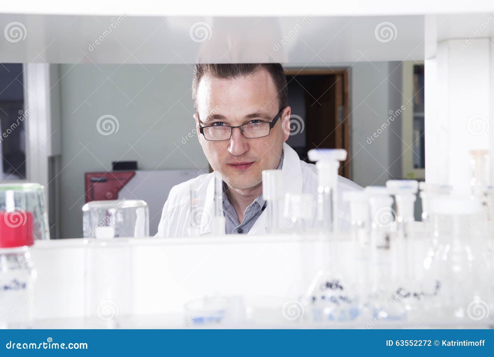 Scientist Works in Chemical Laboratory Stock Photo - Image of beaker ...