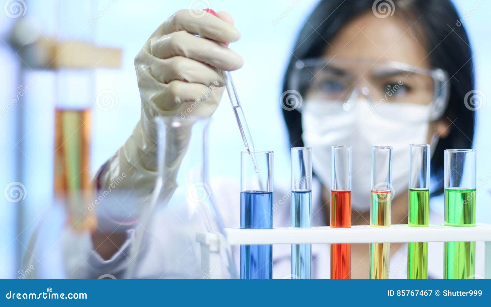 Scientist Works in Laboratory Stock Image - Image of asian ...