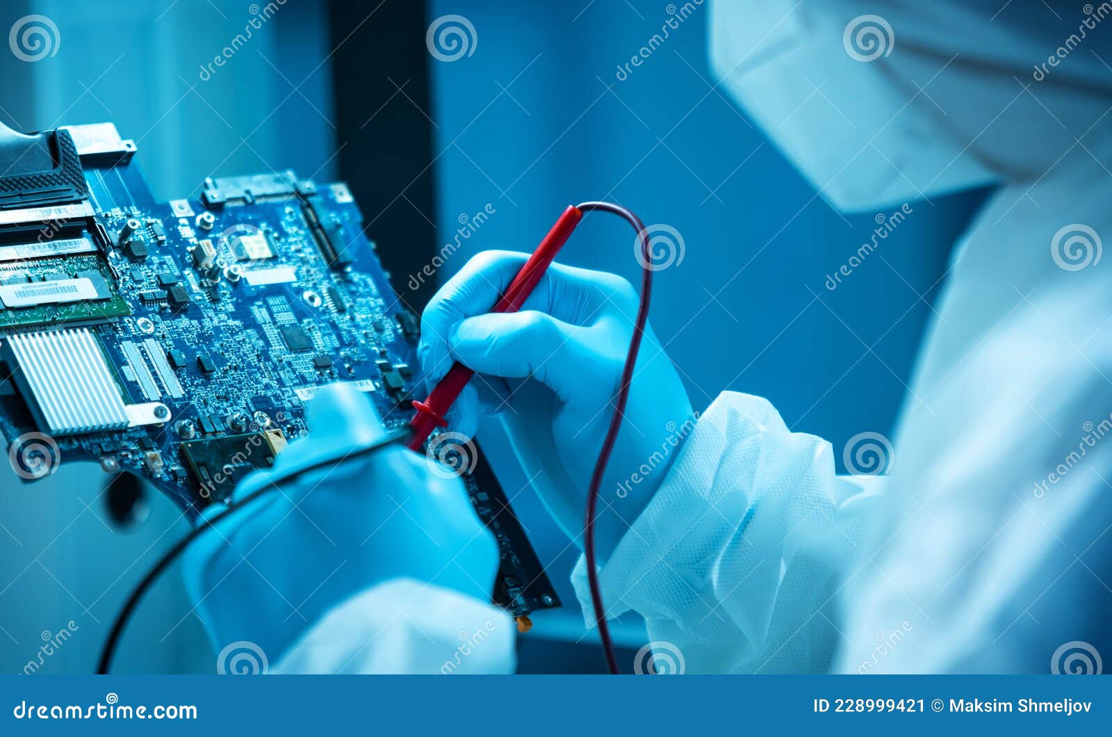 The Scientist Works in a Modern Scientific Laboratory for the Research ...