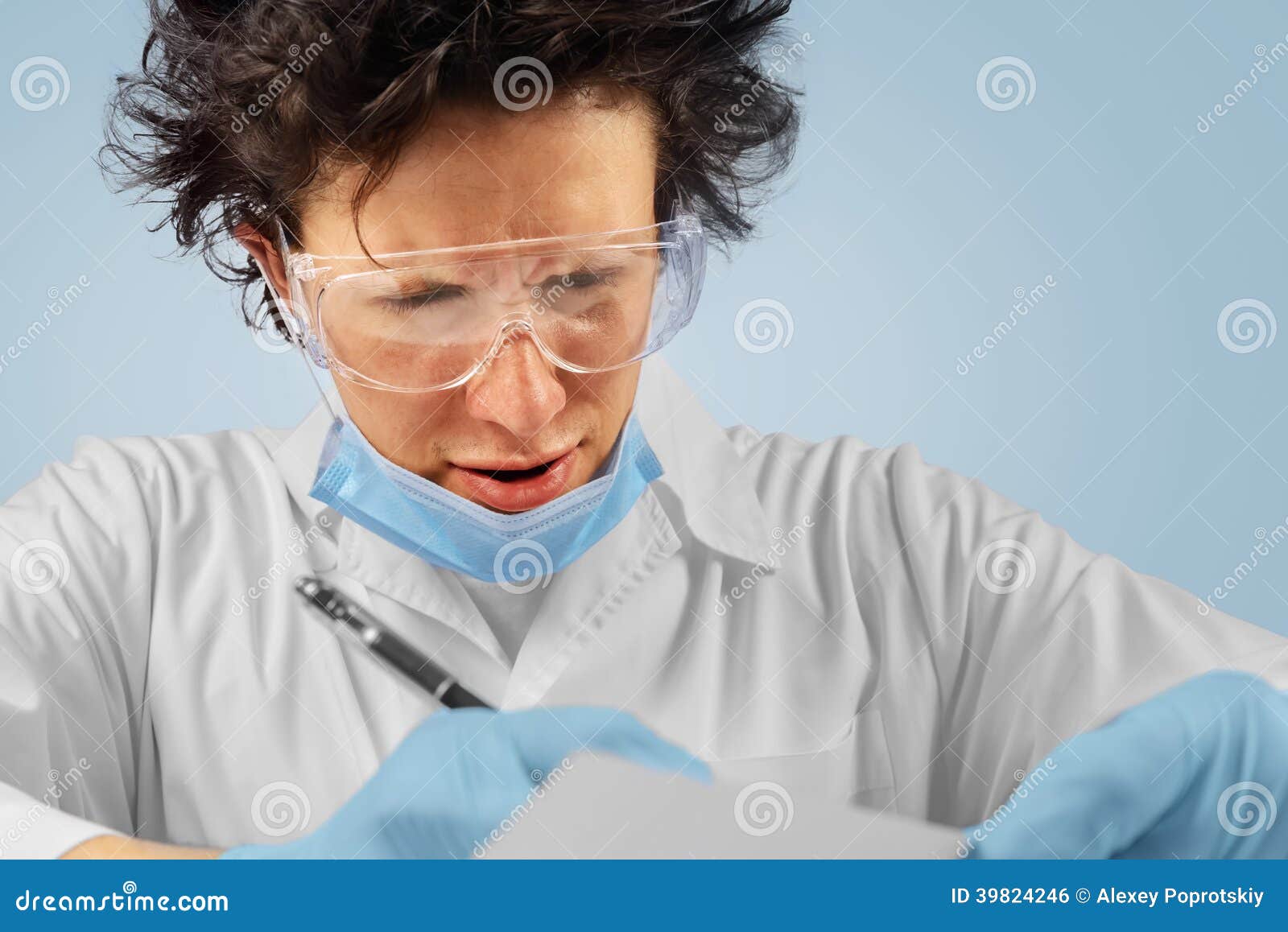 Scientist writes notes stock photo. Image of note, doctor - 39824246