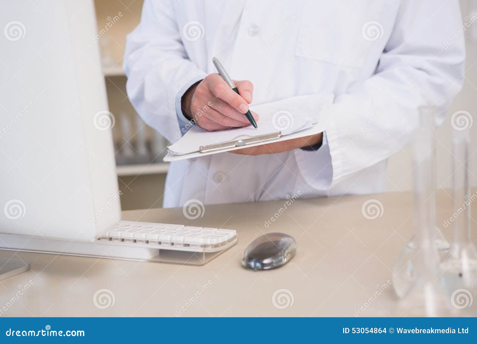 Scientist Writing on Clipboard Stock Photo - Image of equipment ...
