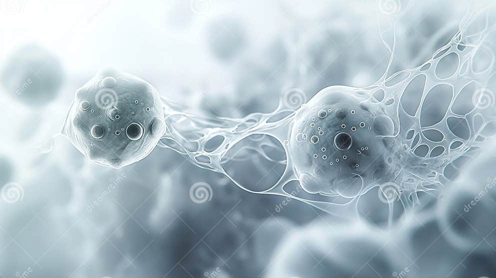 Scientistic Background of Process of Life Cell Emergence and Development. Generative AI Stock ...