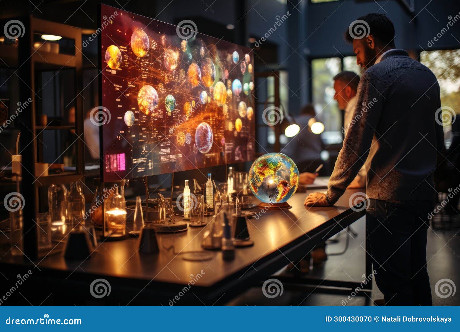 Scientists and Analysts Collaborate in a Modern Workspace Stock ...