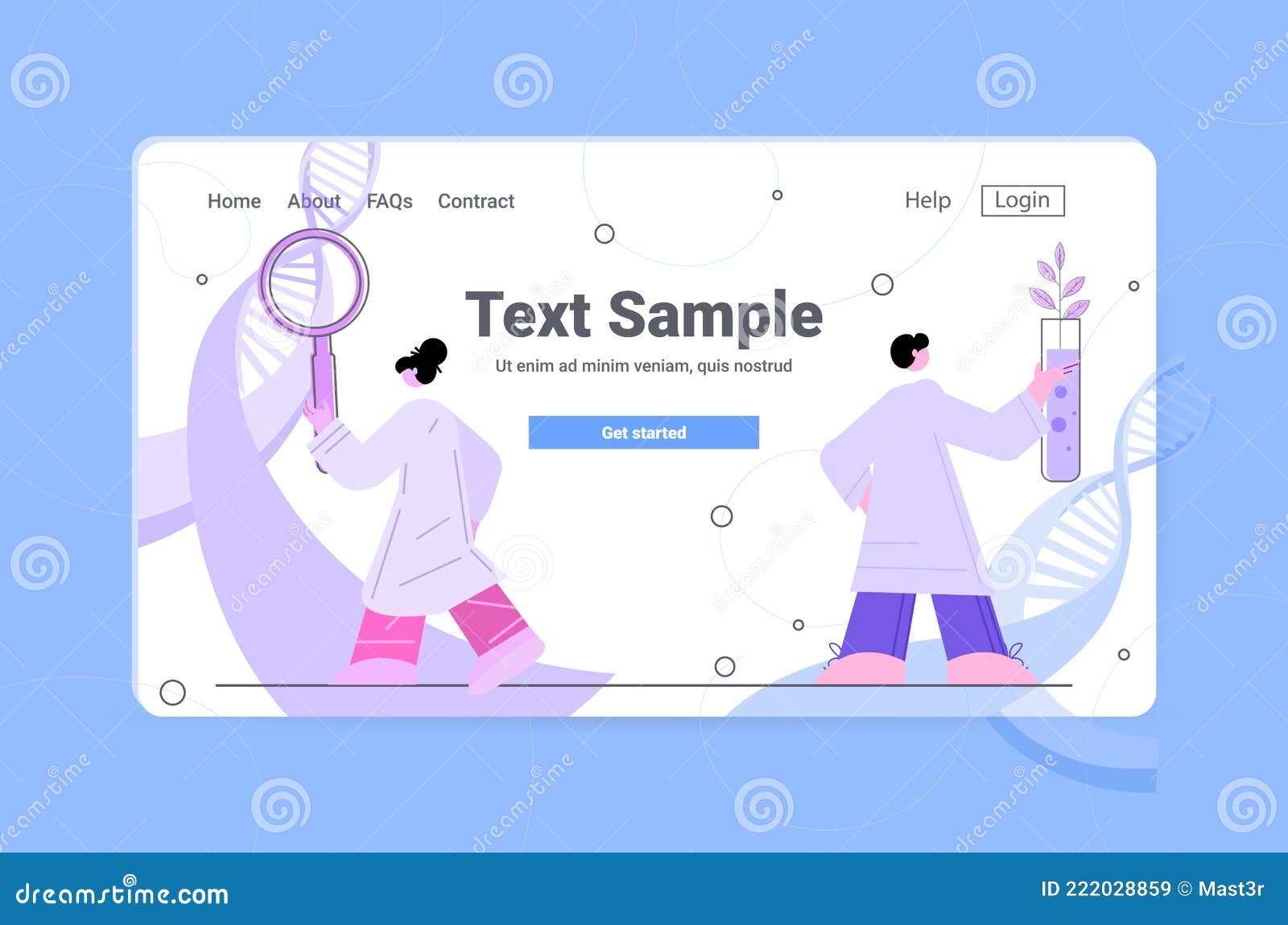 Scientists Analyzing DNA Of Plants In Test Tube Researchers Team Making ...